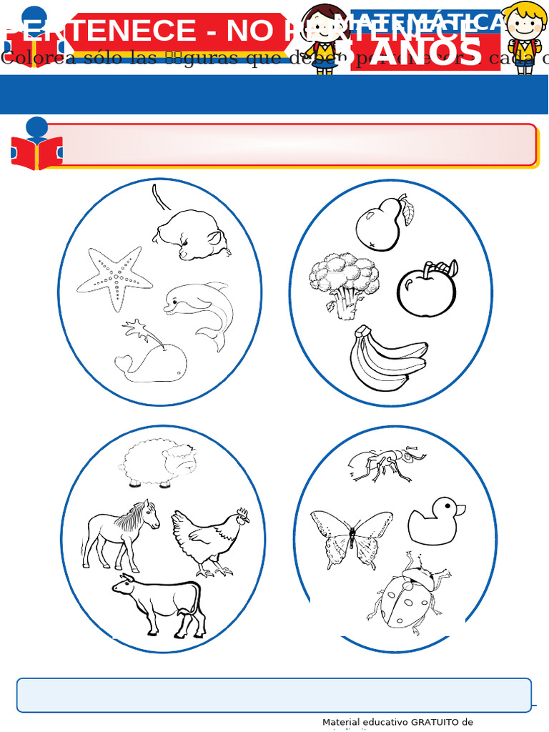 Pertenece y No Pertenece para Ninos de Cinco Anos | PDF