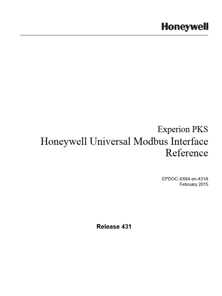Honeywell Universal Modbus Interface Reference EPDOC-XX64-En-431 | PDF | Parameter (Computer ...