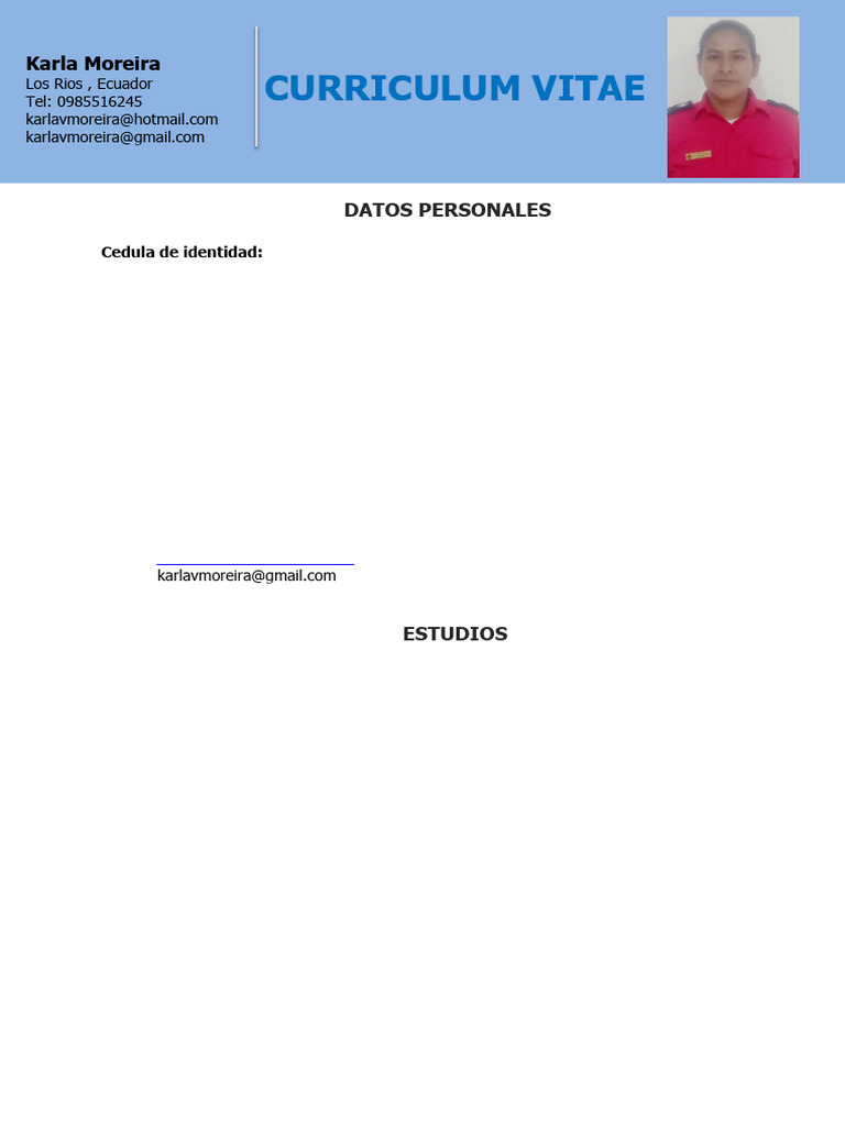 Hoja de Vida Karla Moreira 2025 | PDF