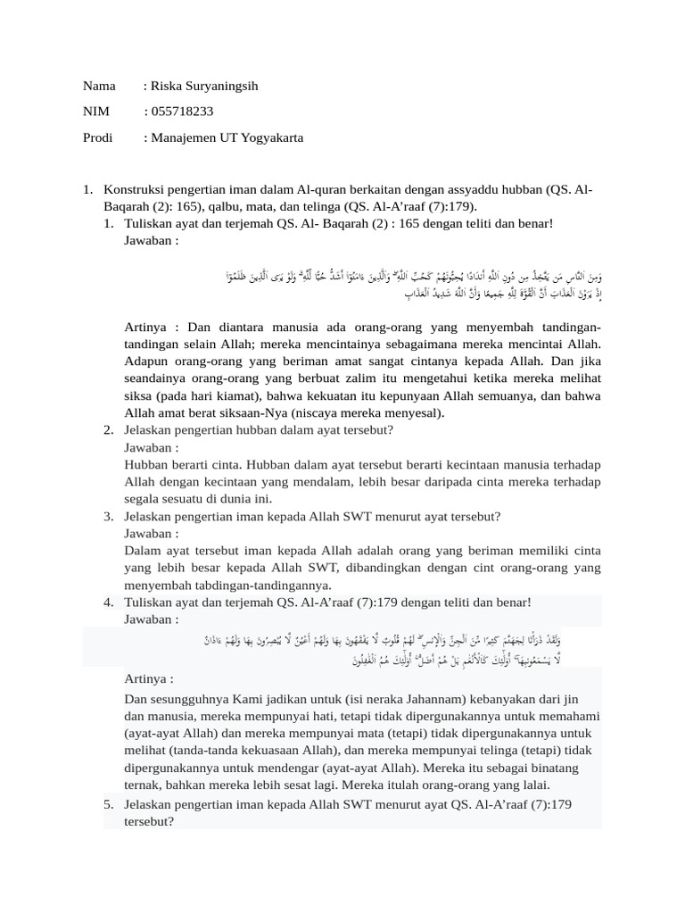 Pengertian Iman dan Hakikat Manusia dalam Al-Quran | PDF