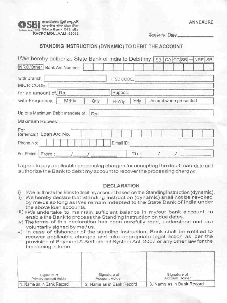 Dynamic Standing Instruction - 0001 | PDF
