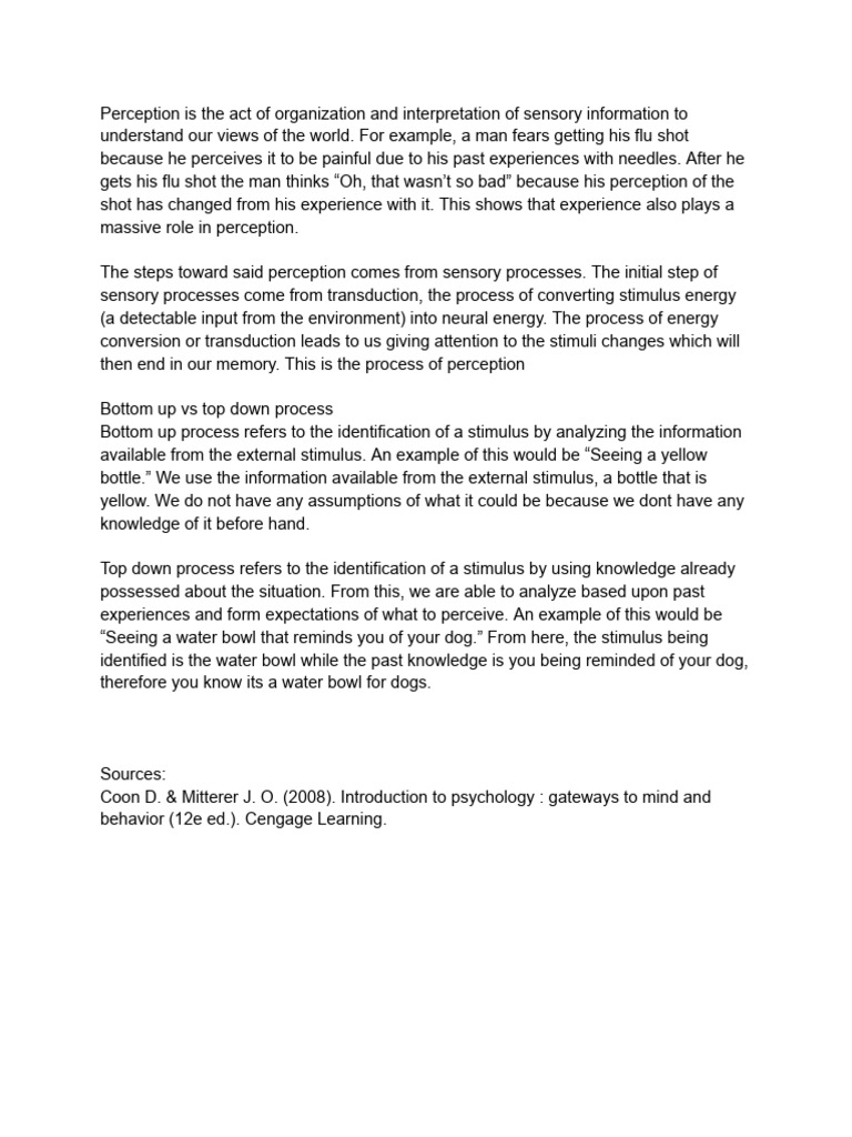 no 4 perception | PDF | Chemical Synapse | Perception