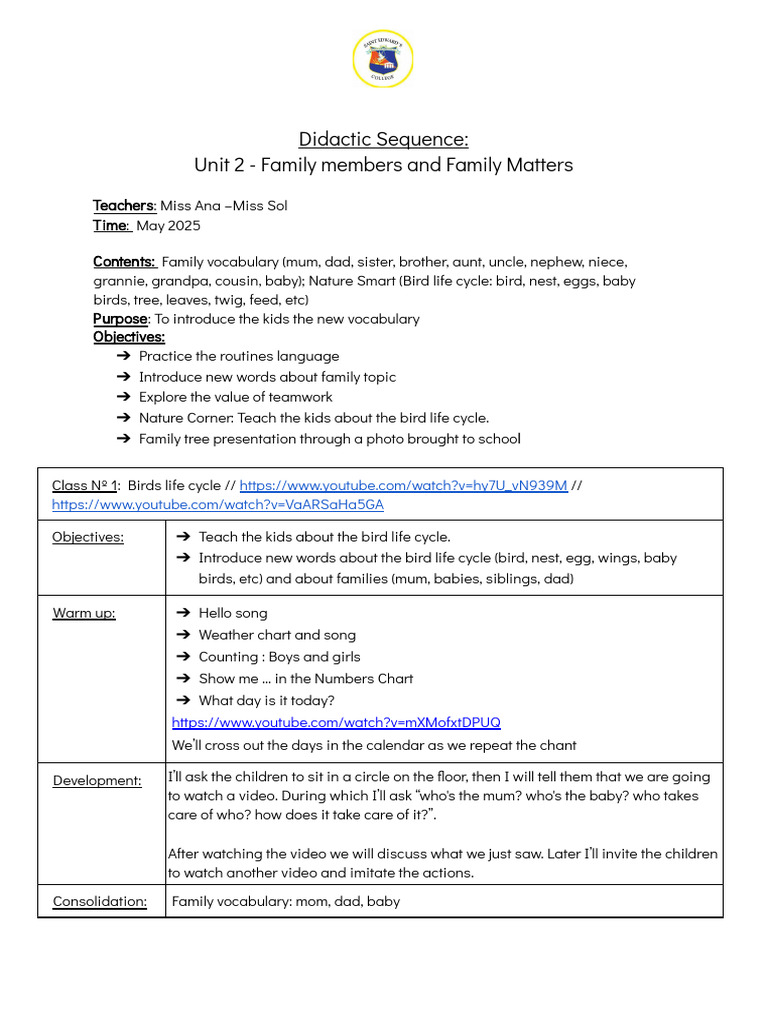 Unit 2 - Family Members and Family Matters | PDF