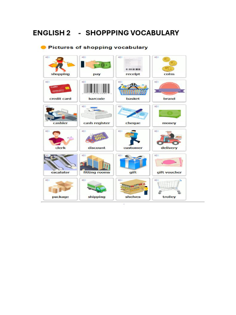 Shopping Vocabulary April 22 2025-1 | PDF