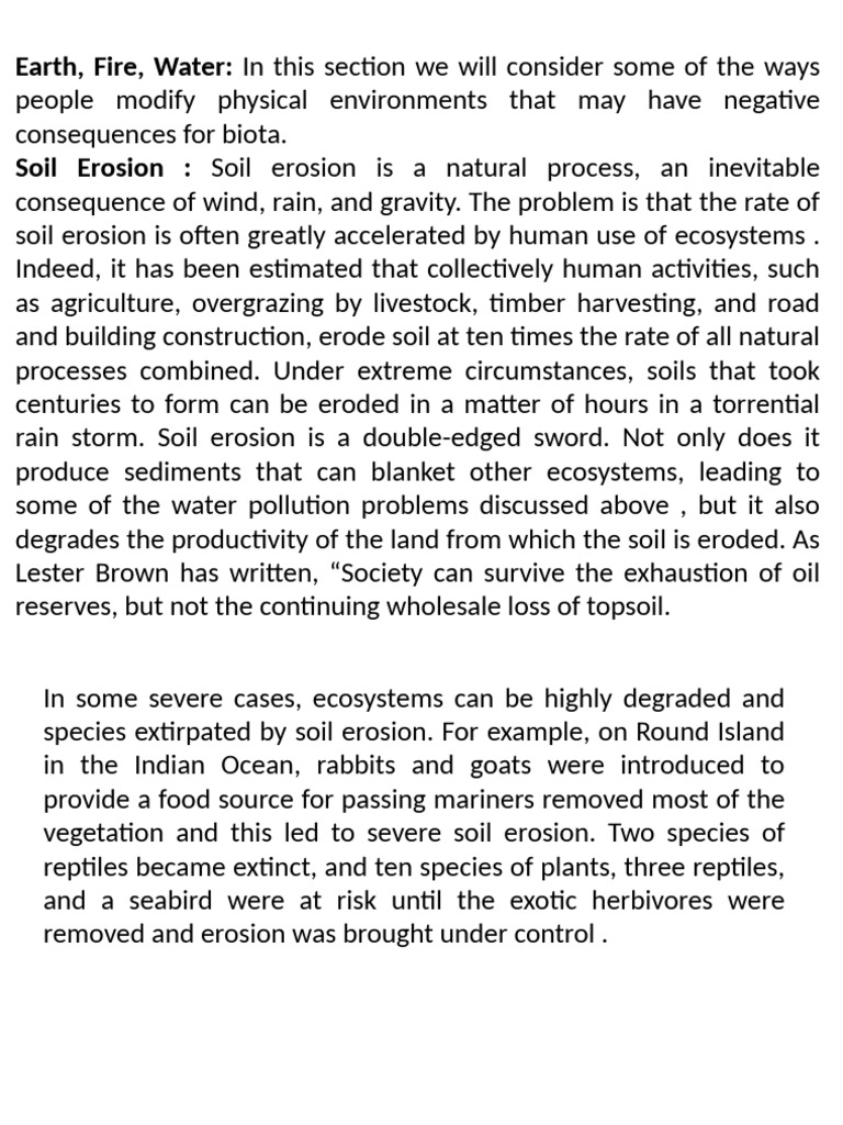 Impact of Human Activities on Ecosystems | PDF | Forests | Erosion