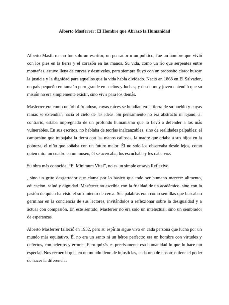 Masferrer Minimun Vital Ensayo | PDF