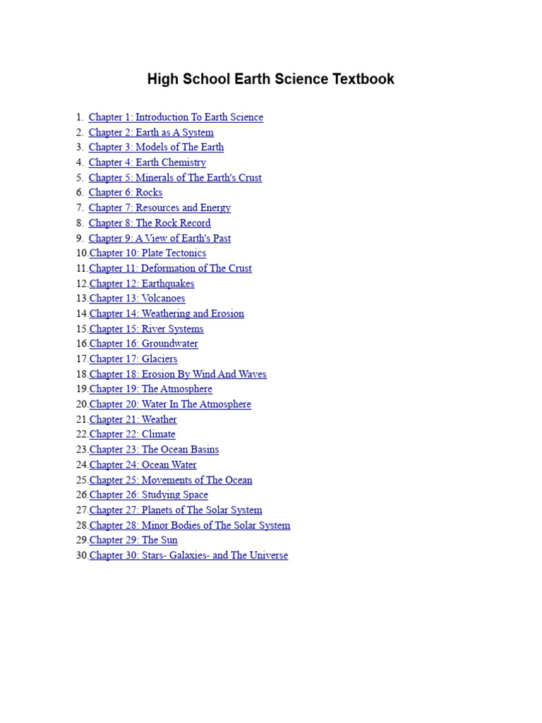 High School Earth Science Textbook | PDF
