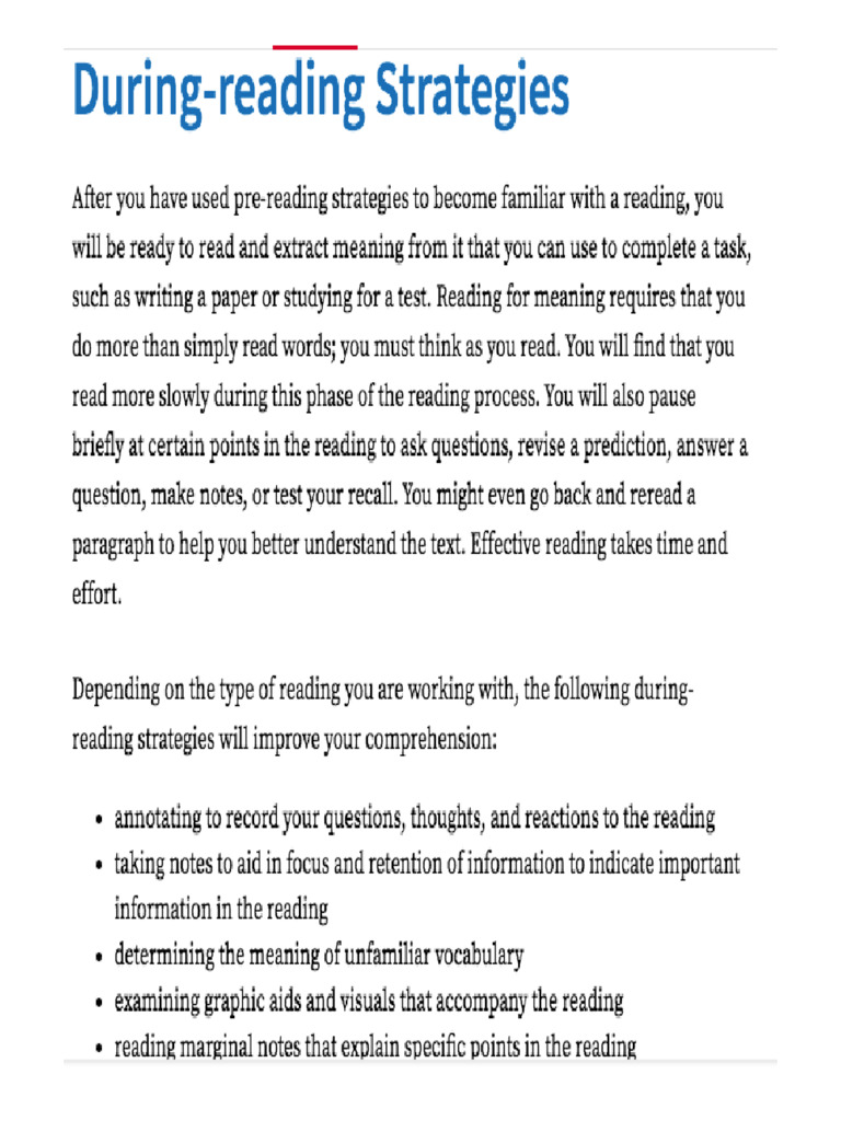 During-reading strategies | PDF