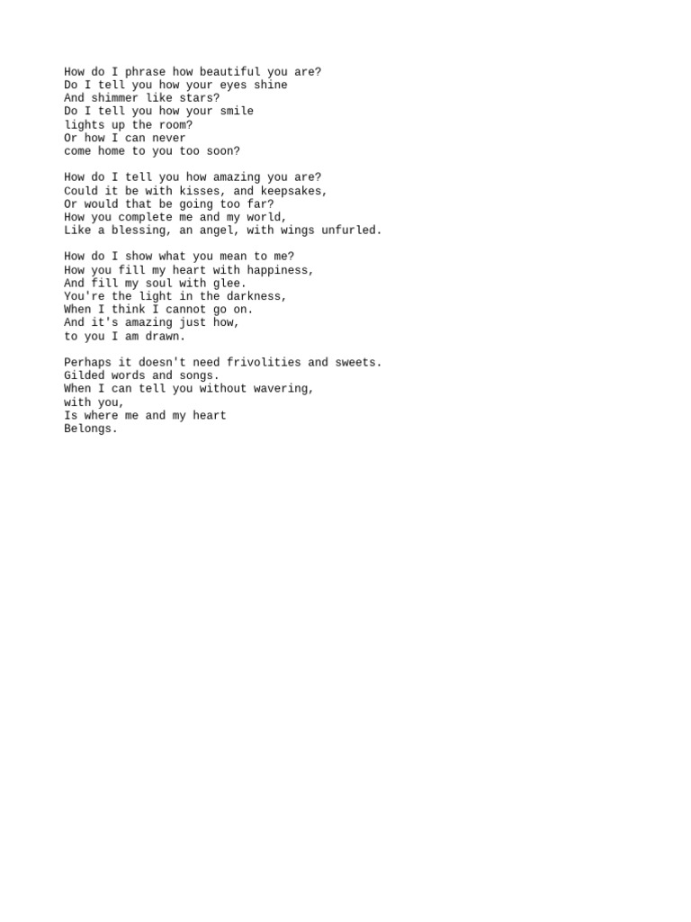 Silly Romantic Poem | PDF