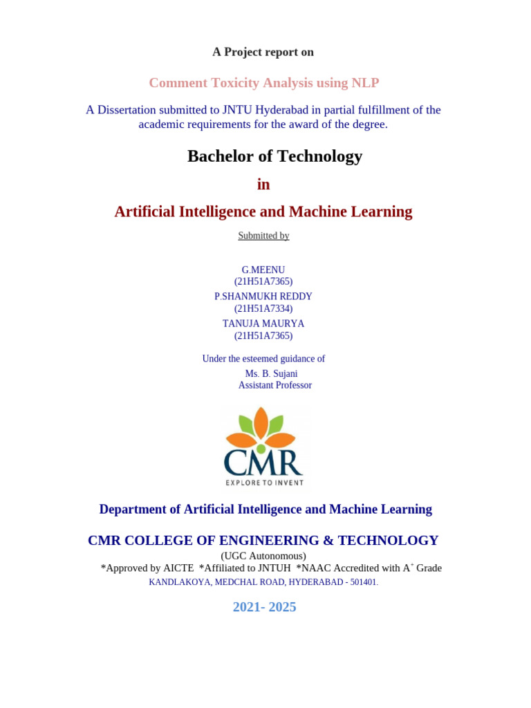 Major Project-II Project Report AIML Batch 1 | PDF | Machine Learning ...
