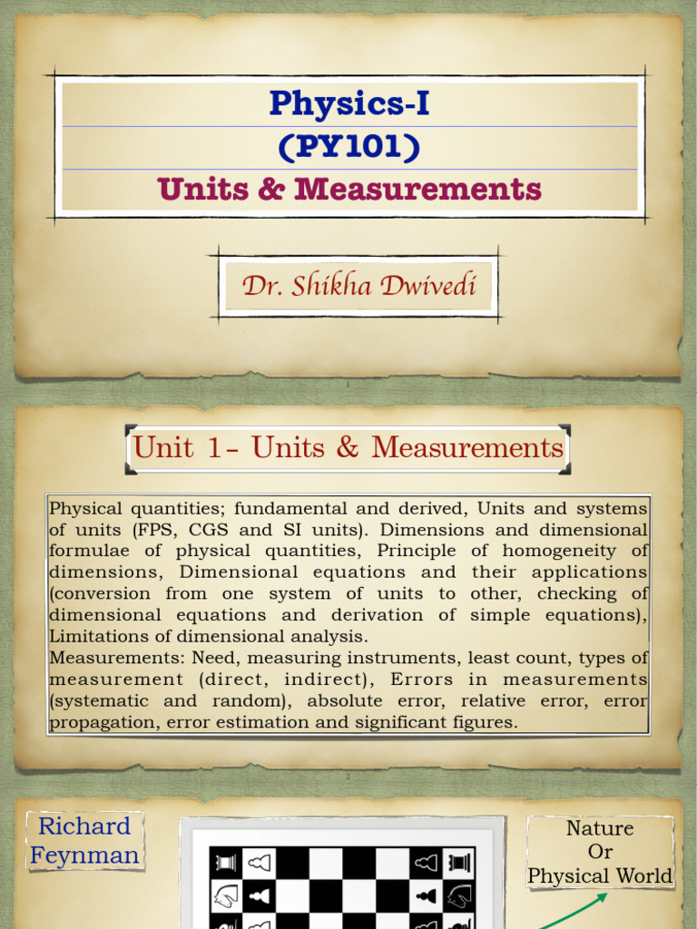 Units and Measurements in Physics | PDF | International System Of Units ...