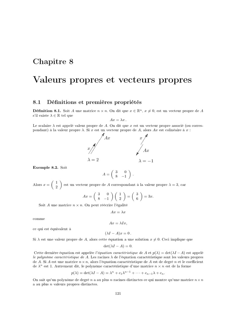 Valeurs et vecteurs propres de matrices | PDF | Valeur propre, vecteur ...