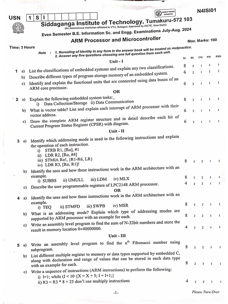 ARM Question Papers | PDF