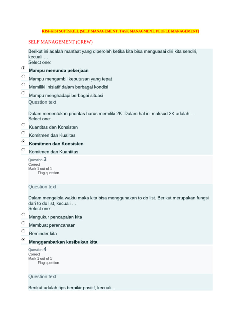 Manfaat Self Management dan Task Management | PDF
