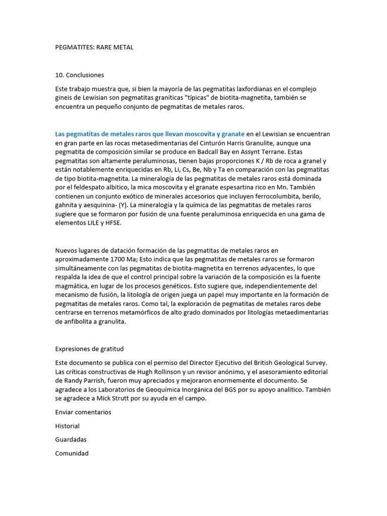 Pegmatites, Rare Metal Ooookkkk | PDF