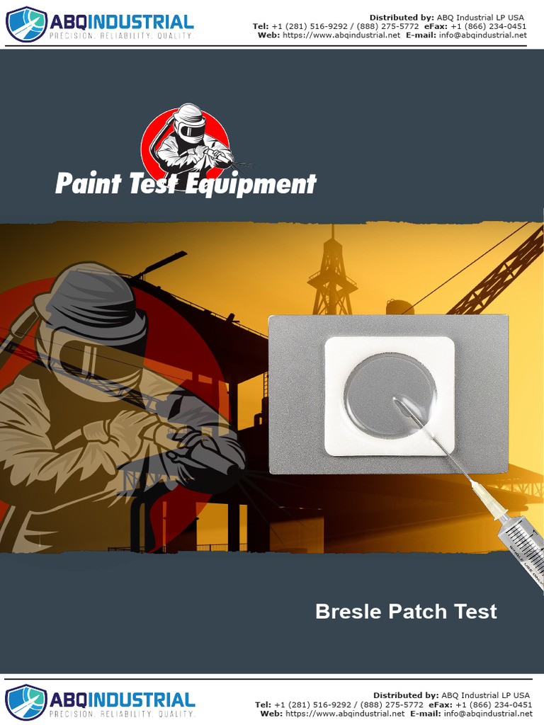 Paint Test Equipment Bresle Patches Certificate Conformance Data Sheet ...