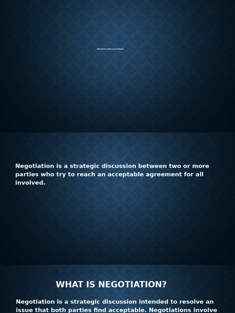 Negotiation - Stages and Strategies | PDF | Negotiation | Business
