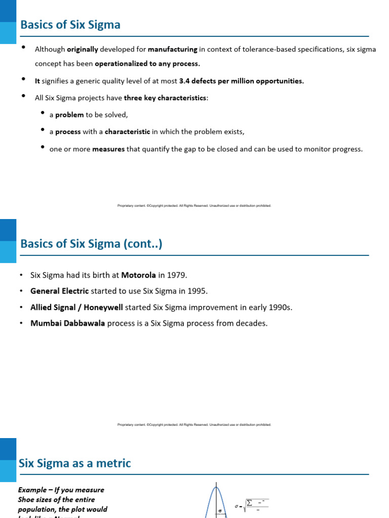 Basics of Six Sigma | PDF | Standard Deviation | Six Sigma