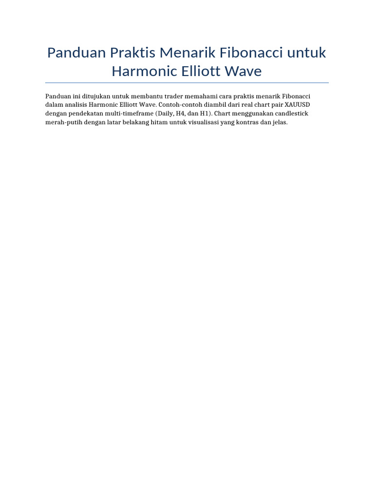 Panduan Fibonacci Harmonic Elliott Wave XAUUSD | PDF