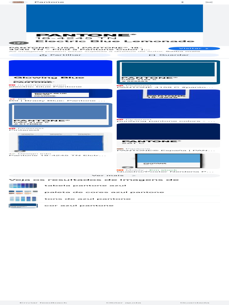 Pantone Azul Elétrico 18-4245 TN | PDF