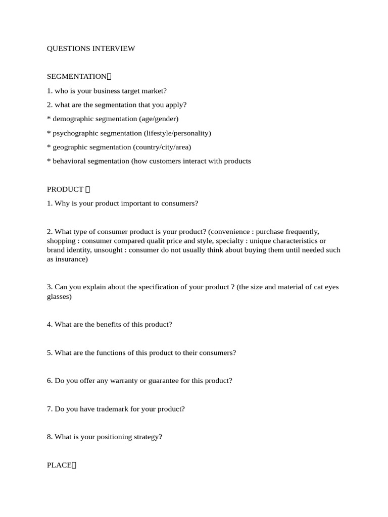 Questions Interview | PDF