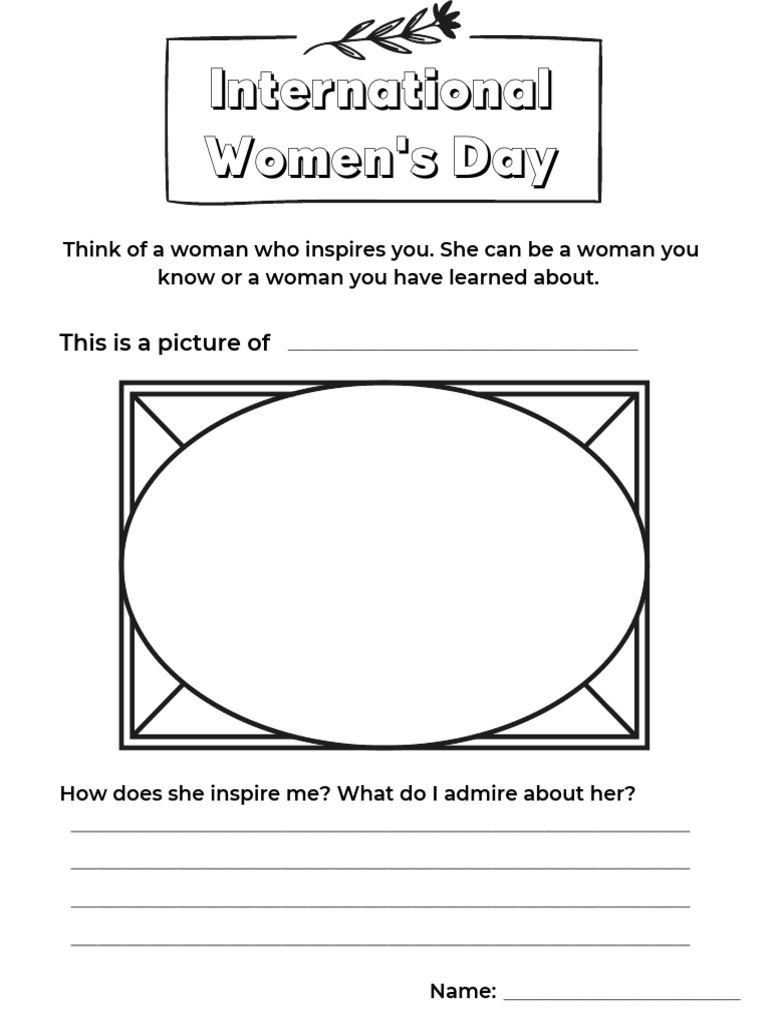 International Womens Day Worksheet For Kids | PDF