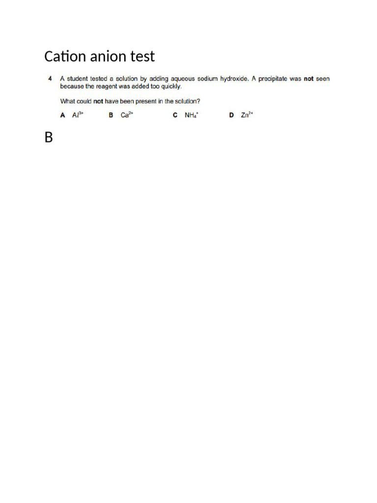Cation Anion Test 5070 d1 | PDF