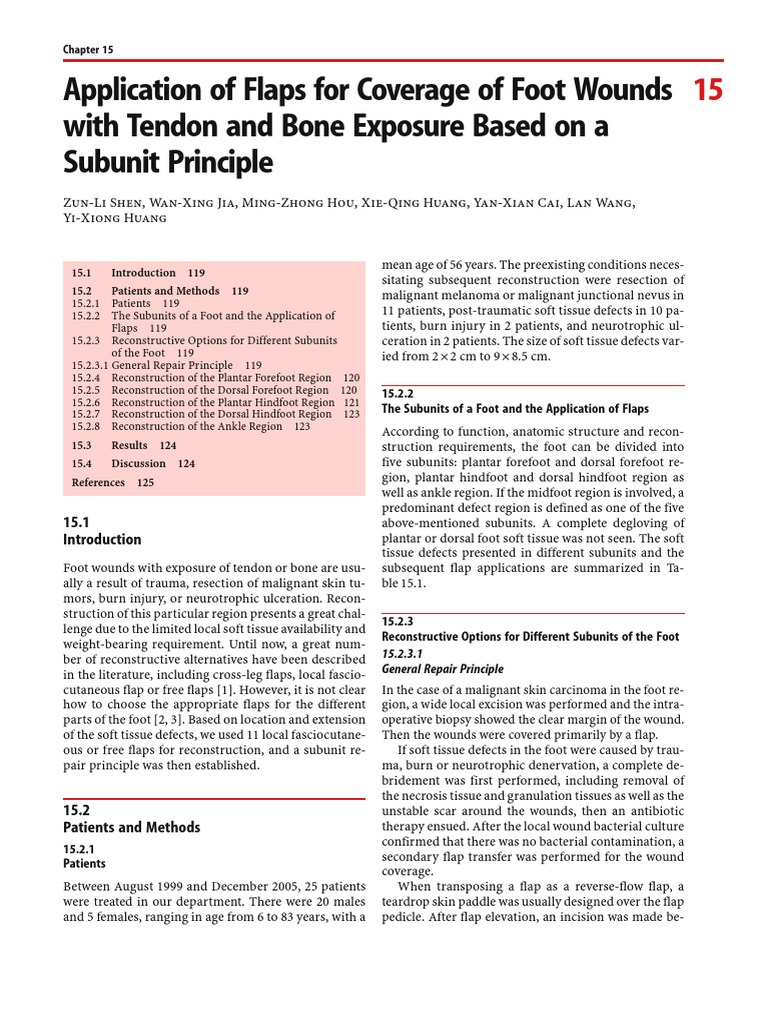 Application of Flaps For Coverage of Foot Wounds With Tendon and Bone ...