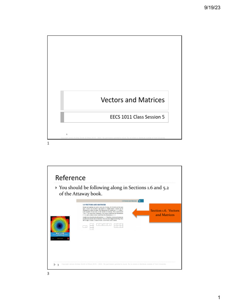 Day05 and 06 Vectors and Matrices 2023 StudentVersion v4 | PDF | Norm ...