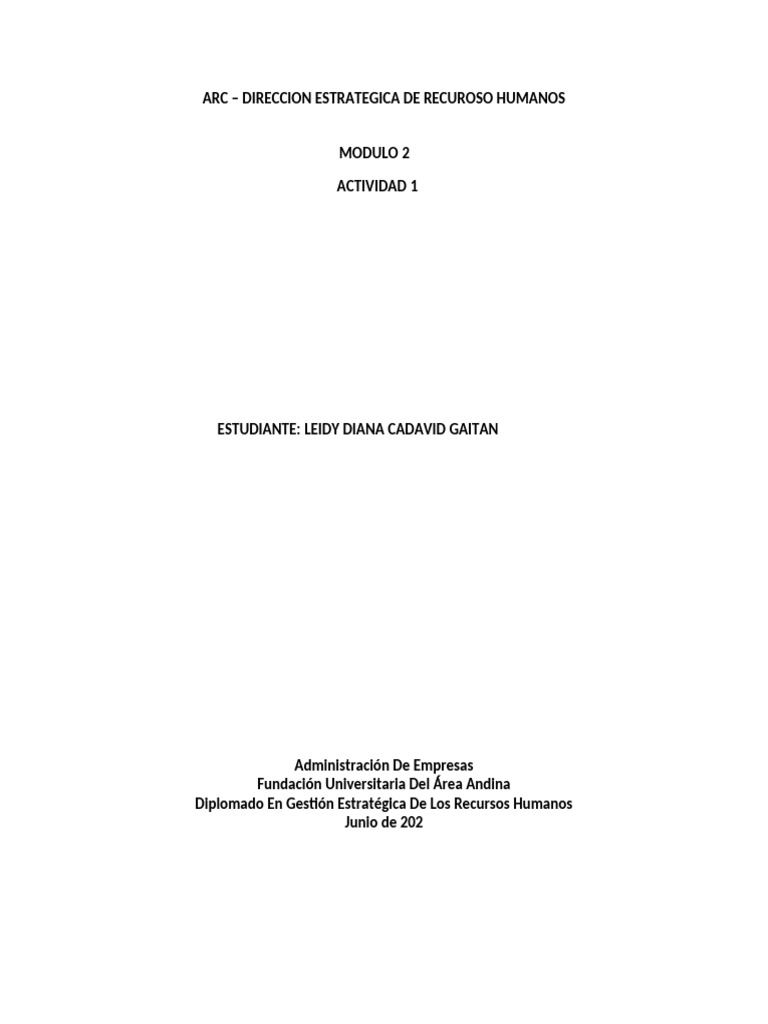 Modulo 2 Actividad 1 | PDF | Gestión de recursos humanos | Business