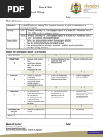 Grade 7 English H.L Term 4 Transactional Writing | PDF | Learning ...