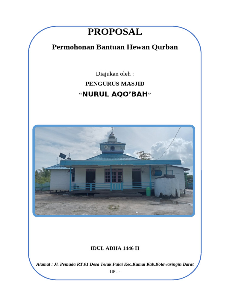 Proposal Qurban 2025 Kesra Kab UPLOAD | PDF