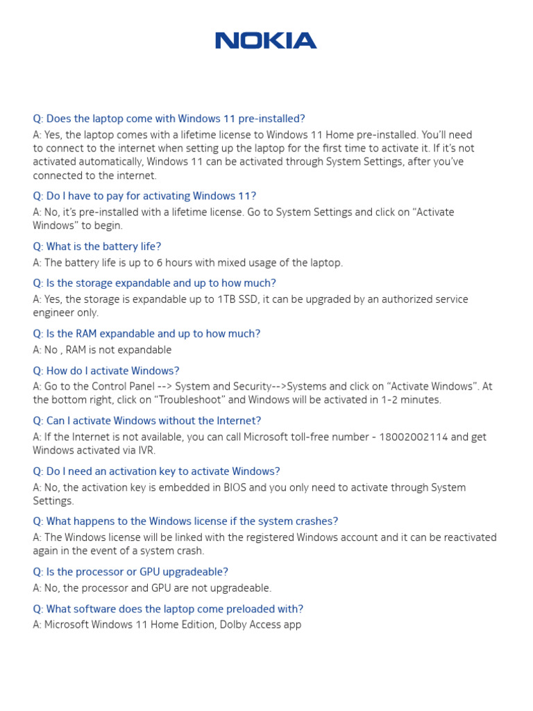 Flipkart Nokia Purebook s14 8gb Faq | PDF | Laptop | Solid State Drive