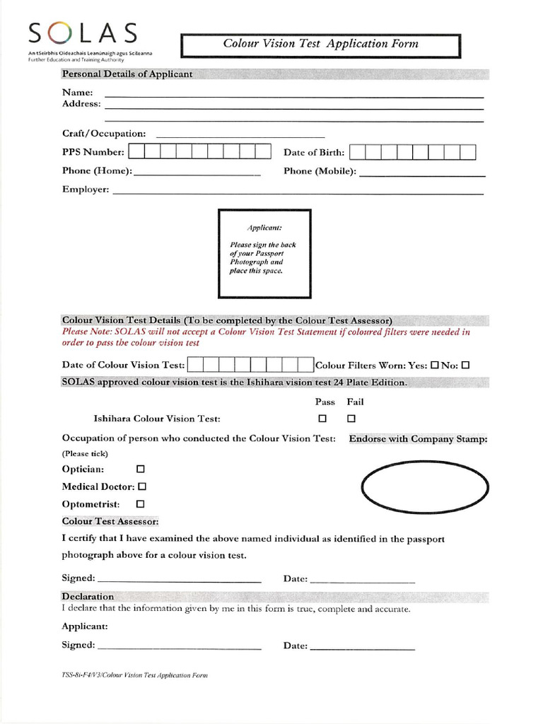 Solas Color Test | PDF