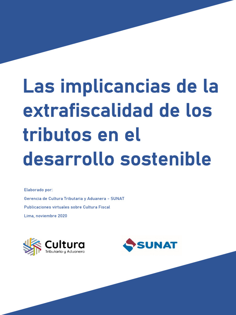 Implicancias de La Extrafiscalidad de Los Tributos en El Desarrollo Sostenible | PDF ...