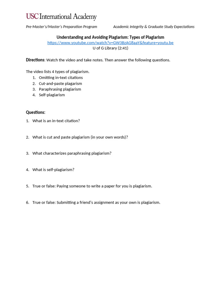 Types of Plagiarism | PDF