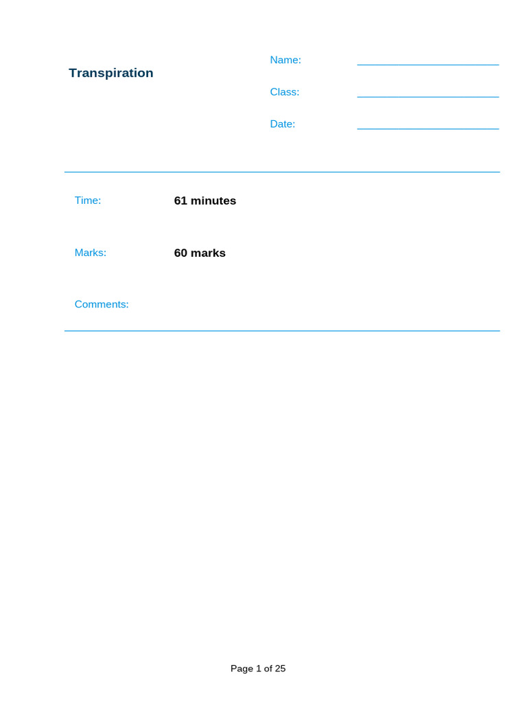 Transpiration GCSE 2025 bbiology | PDF | Stoma | Leaf
