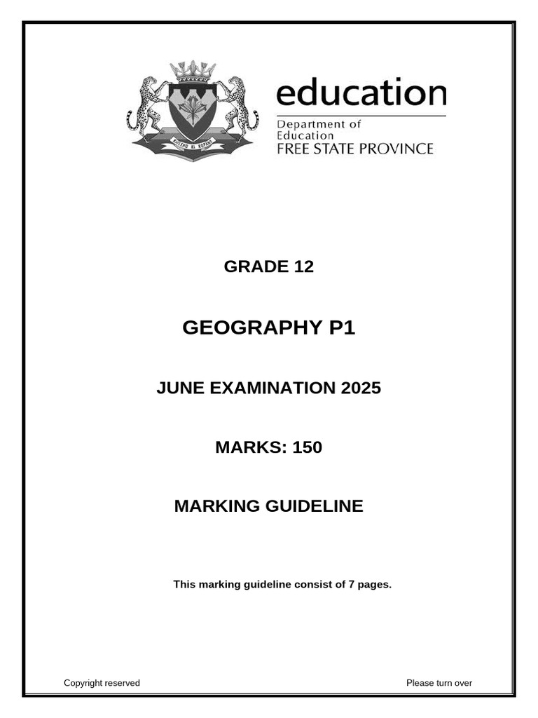 Grade 12 Geography June 2025 Memo | PDF | Cyclone | River