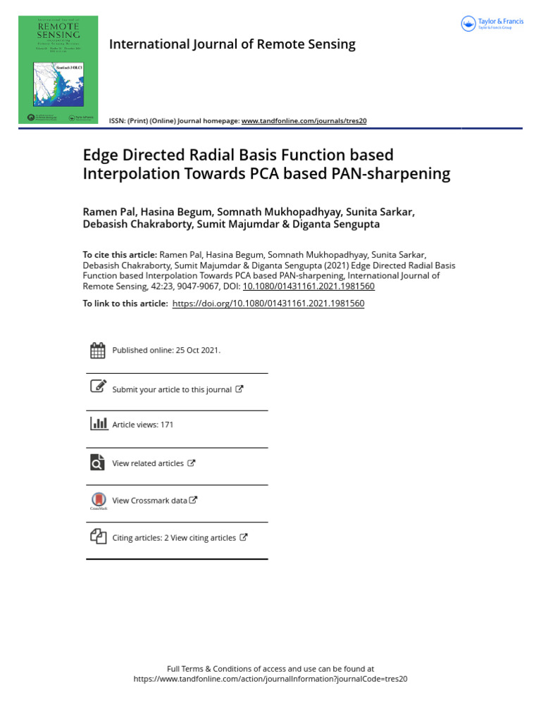 Edge Directed Radial Basis Function Based Interpolation Towards PCA Based PAN-sharpening | PDF ...
