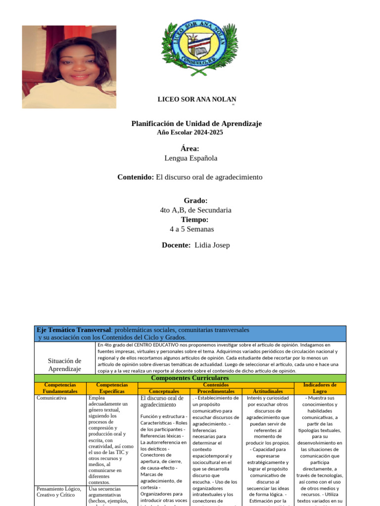 Planificación 11:25 | PDF | Aprendizaje | Evaluación
