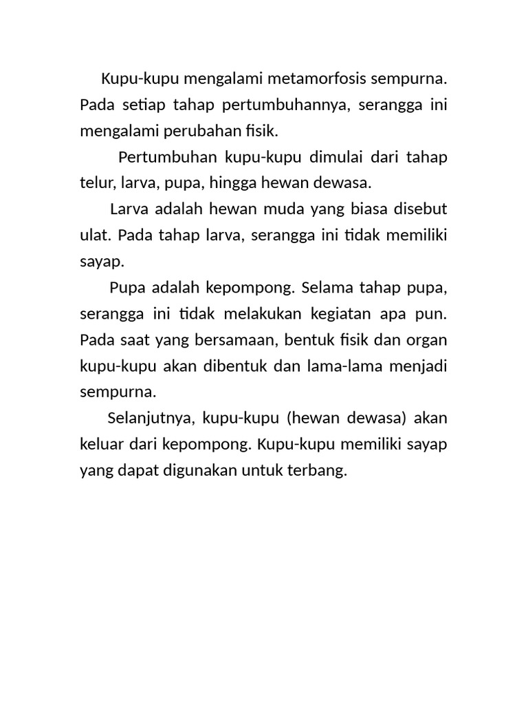 Pertumbuhan Dan Pertumbuhan Kupu-Kupu | PDF