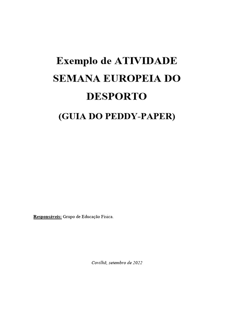Guia do Peddy-Paper Escolar | PDF | Tempo | Reciclagem