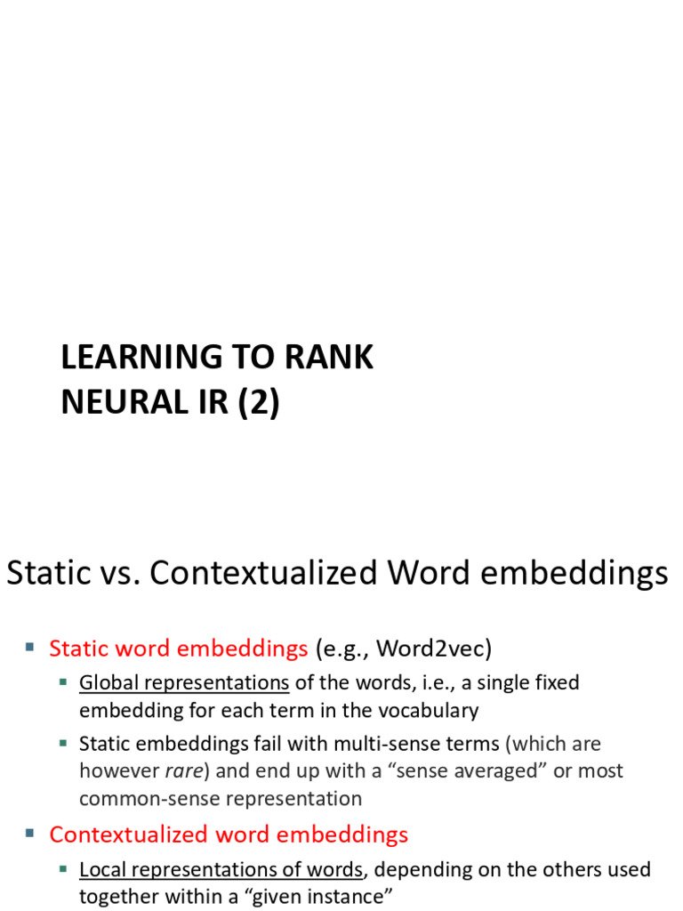 LectureLtR-neural IR 2 | PDF | Applied Mathematics | Learning