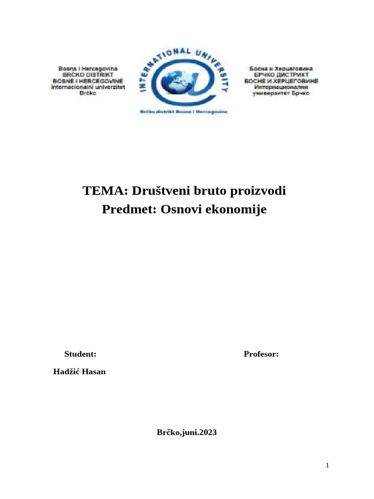 Seminarski Osnovi Ekonomije | PDF