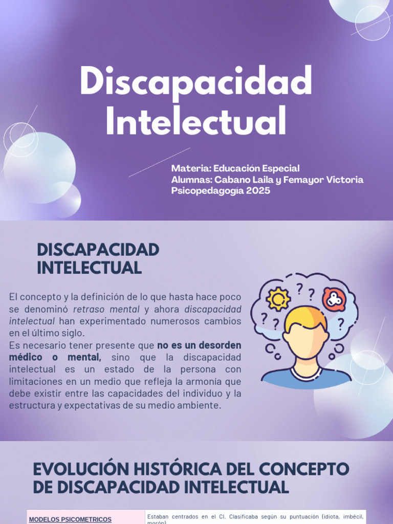 Evolución y Enfoques de la Discapacidad Intelectual | PDF ...