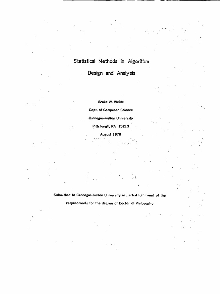Weide B.W. - Statistical Methods in Algorithm Design and Analysis ...