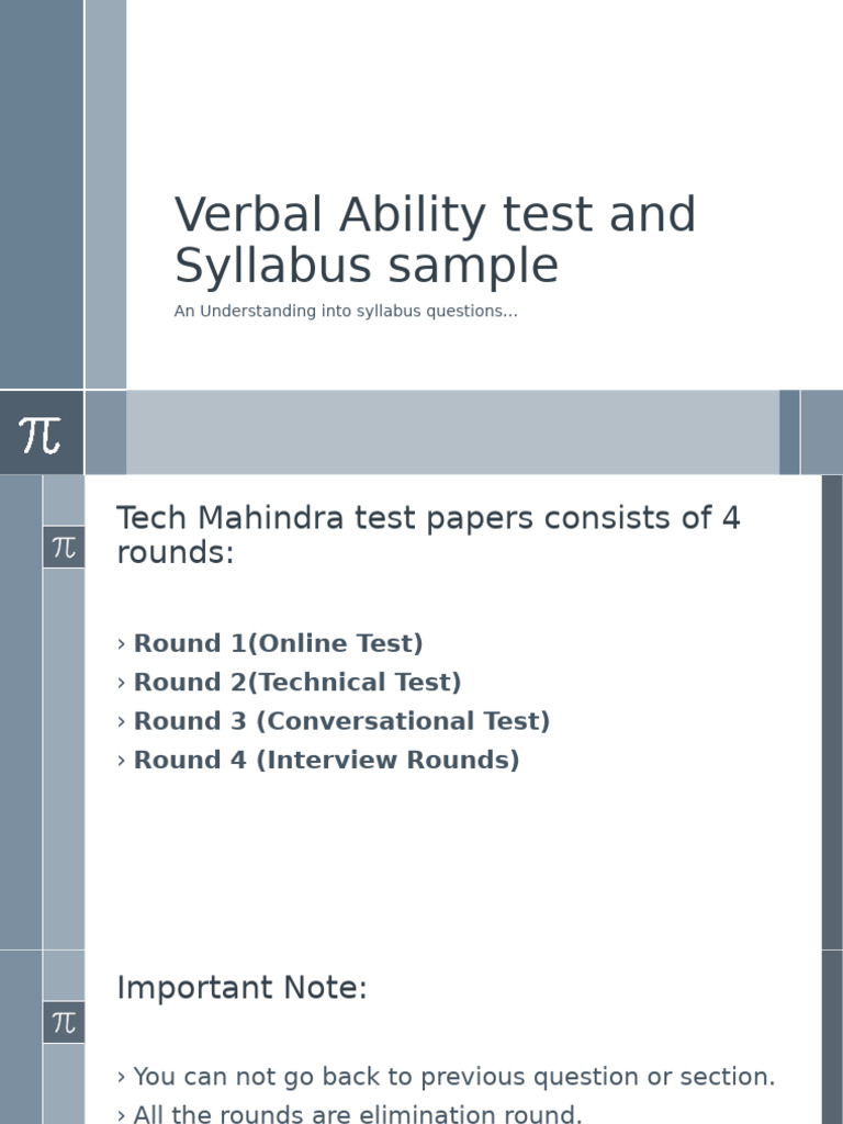 English Verbal Ability Test and Syllabus Sample | PDF | Essays ...