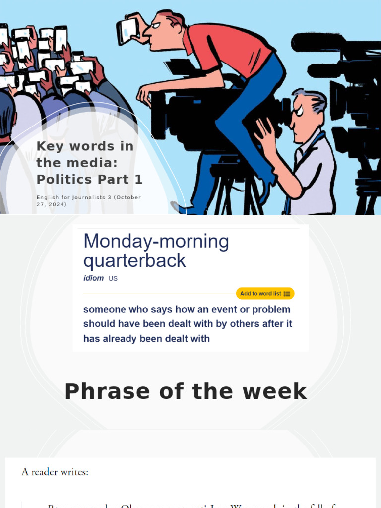 English For Journalists - Week 3 | PDF