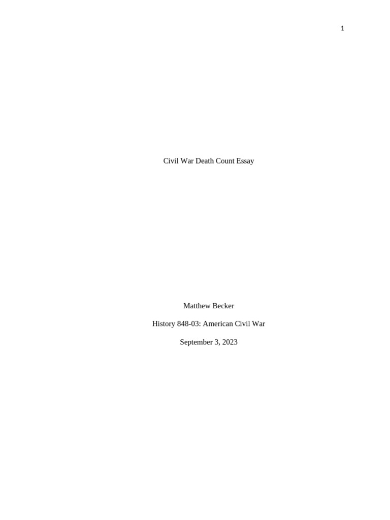 Civil War Death Count Paper | PDF | Census | American Civil War