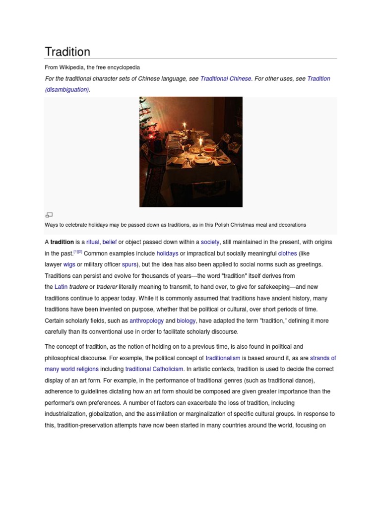 Tradition | PDF | Social Science